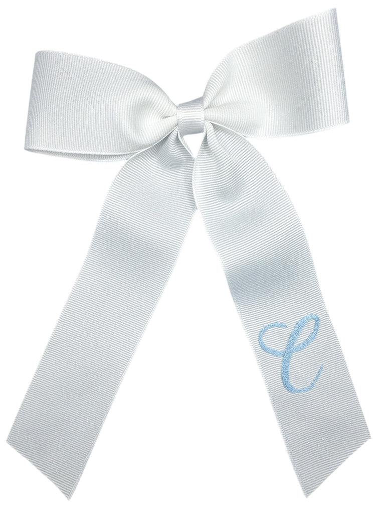 White Initial Long Bow, Blue Initial-Dreamers Collection – James and ...