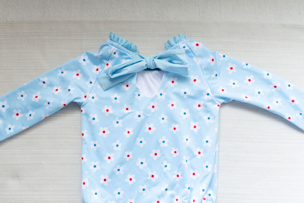 Leighton Rash Guard Swim, Patriotic Daisy – James and Lottie INC